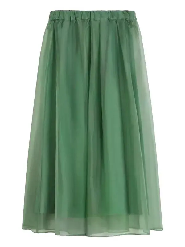 Max Mara Sheer Panel Elasticated Waist Skirt - Green