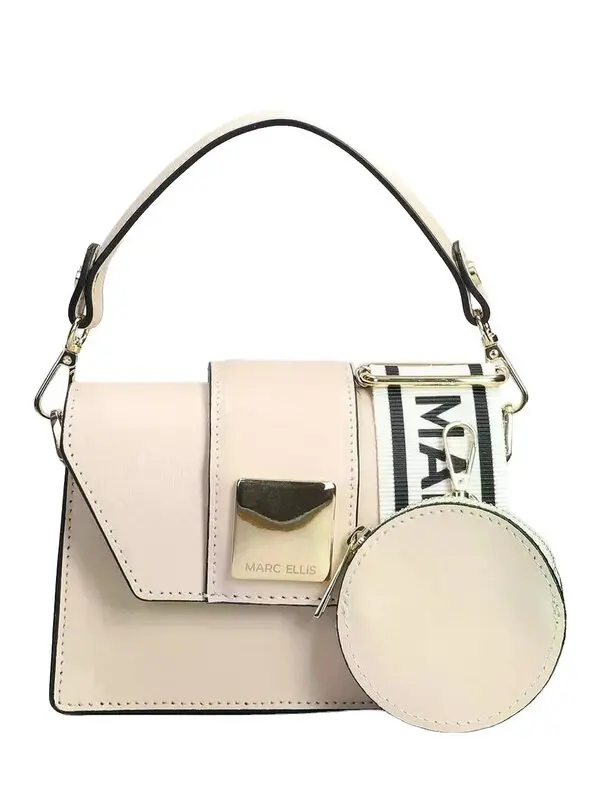 MARC ELLIS Kourtney Shoulder Bag With Logo Plaque - Neutrals