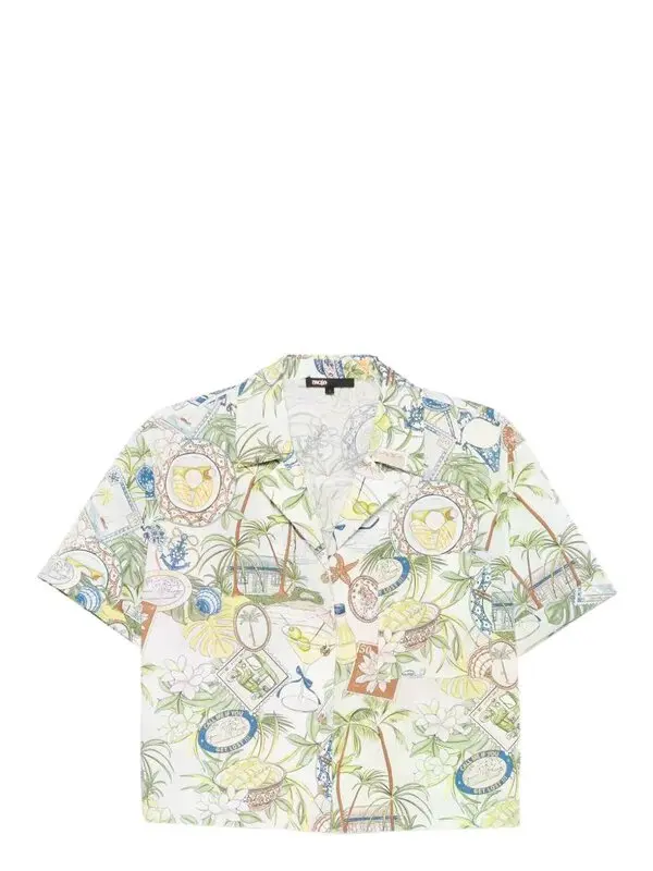 Maje Short Sleeve Printed Shirt - Green