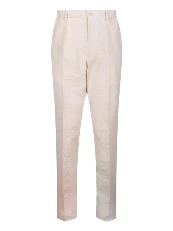 Tagliatore Seersucker-texture Tapered Trousers - Neutrals