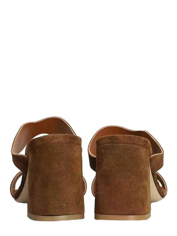 L'ARIANNA Suede Double-strap Mules - Brown