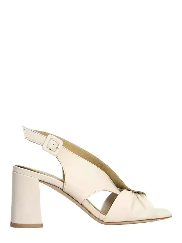L'ARIANNA Cream Twist-detail Slingback Sandals - Neutrals