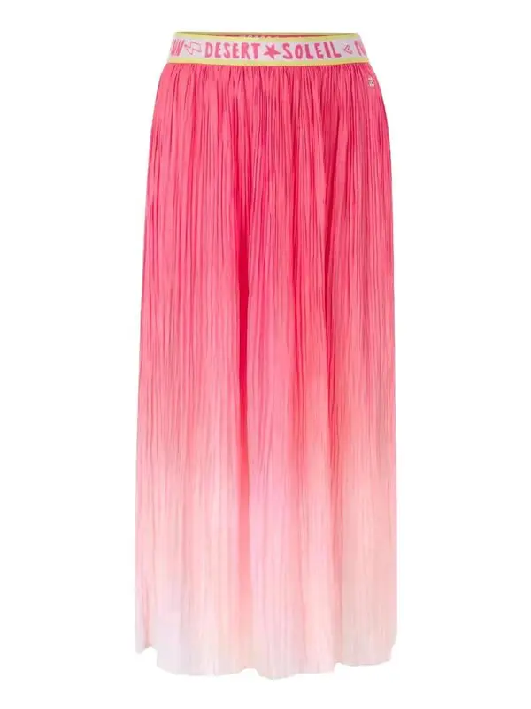 MARCCAIN Pleated Midi Skirt With Logo Waistband - Pink