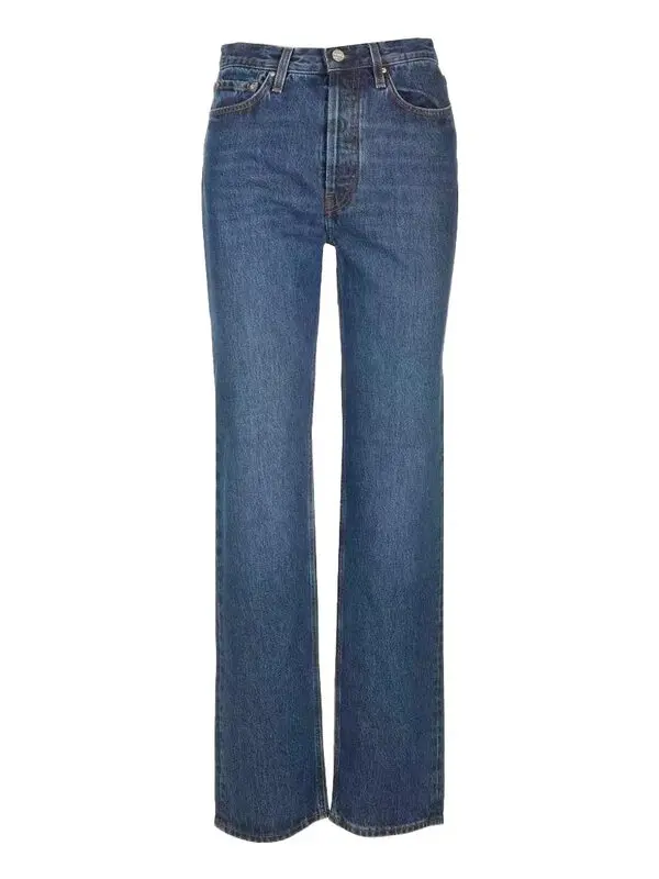 TOTEME Straight-leg Jeans With Contrast Topstitching - Blue