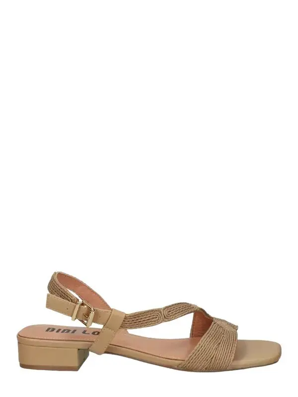 BIBI LOU Slingback Block Heel Sandals - Neutrals