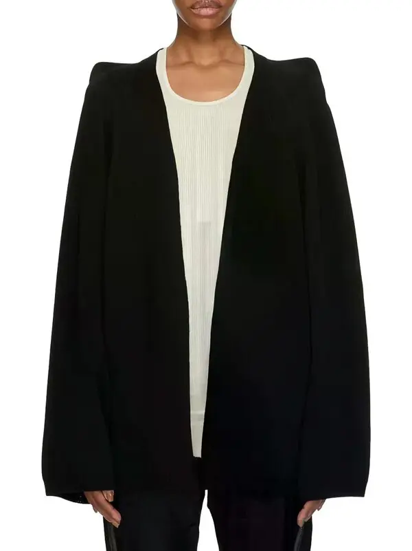 Rick Owens Structured Shoulder Knitted Cardigan - Black