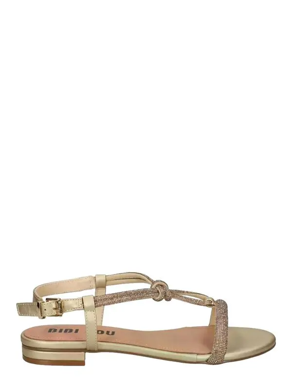 BIBI LOU Crystal Embellished Flat Sandals - Gold