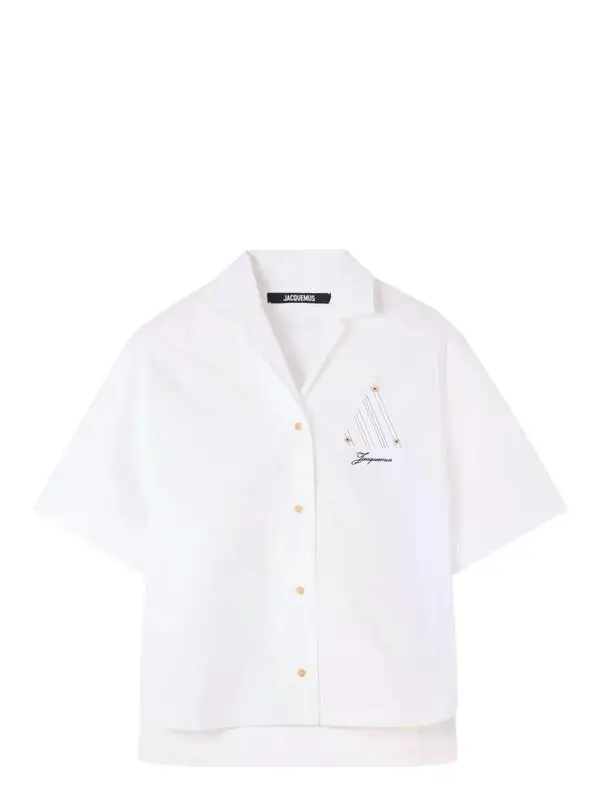 Jacquemus Embroidered Logo Short-sleeved Shirt - White