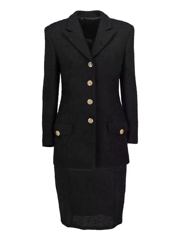 Versace Single-breasted Bouclé Knit Blazer - Black