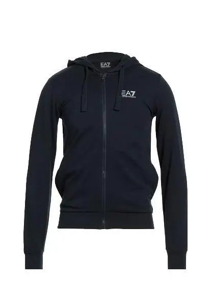 EA7 Sweatshirt With Hood And Zipper - Blue