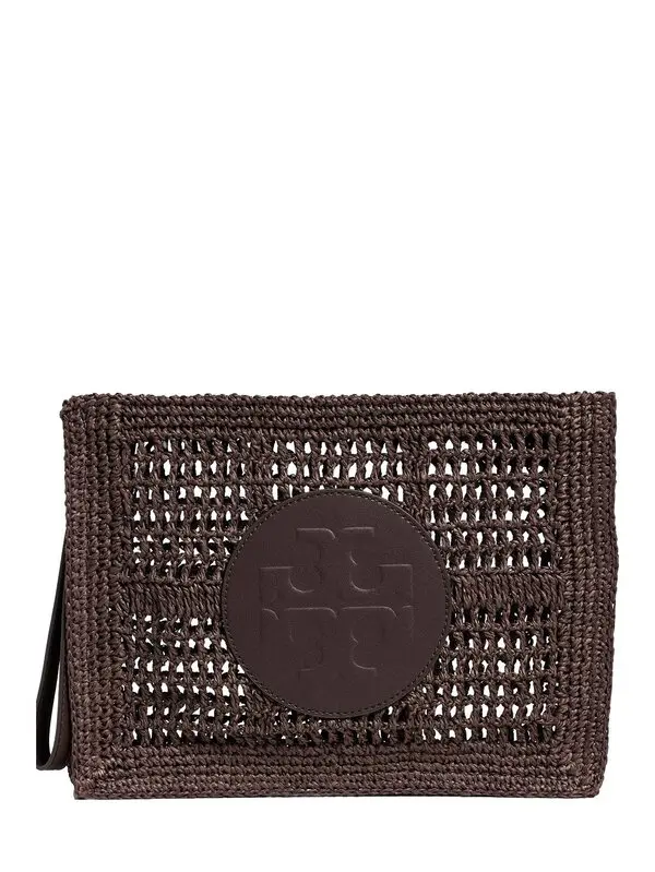 Tory Burch Ella Hand Crochet Pouch - Dark Cocoa