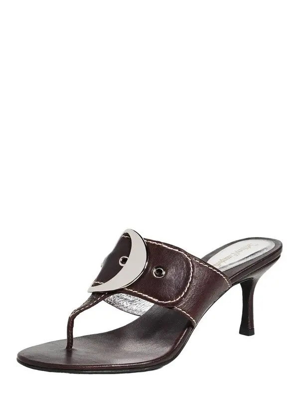 Jeffrey Campbell Solani Buckle Sandals - Brown Silver