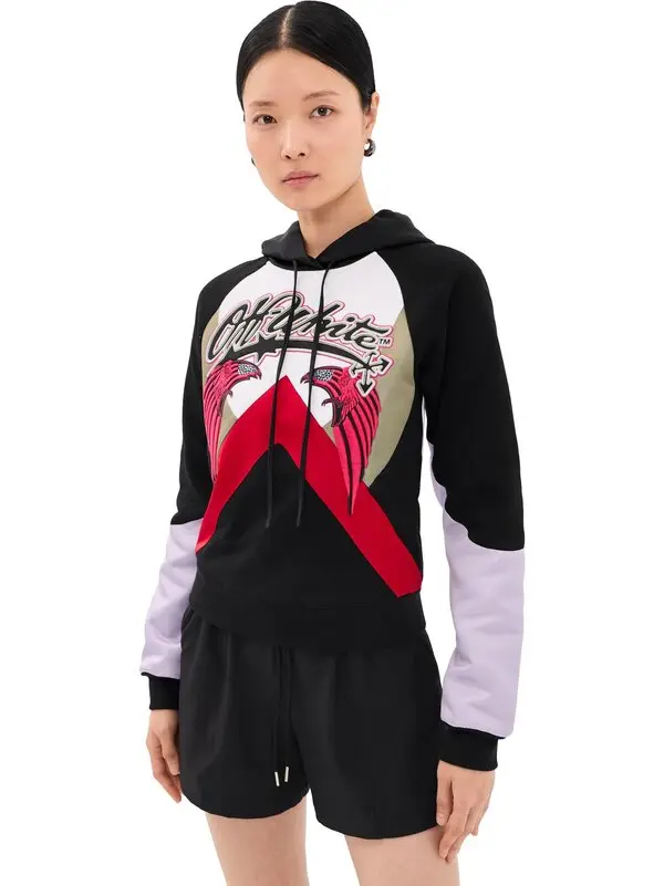 Off-White Double Eagle Colorblock Hoodie - Black Barbados Cherry