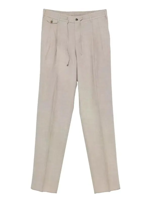PT TORINO Pleated Drawstring-waist Trousers - Neutrals