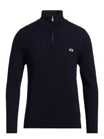 LA MARTINA Midnight Lambswool Blend Knit Pullover - Blue