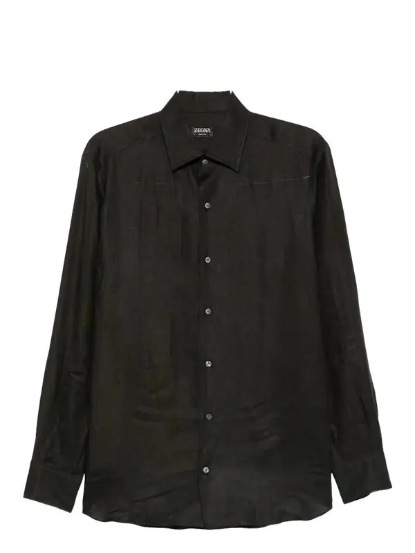 Zegna Long-sleeve Button-up Shirt - Brown