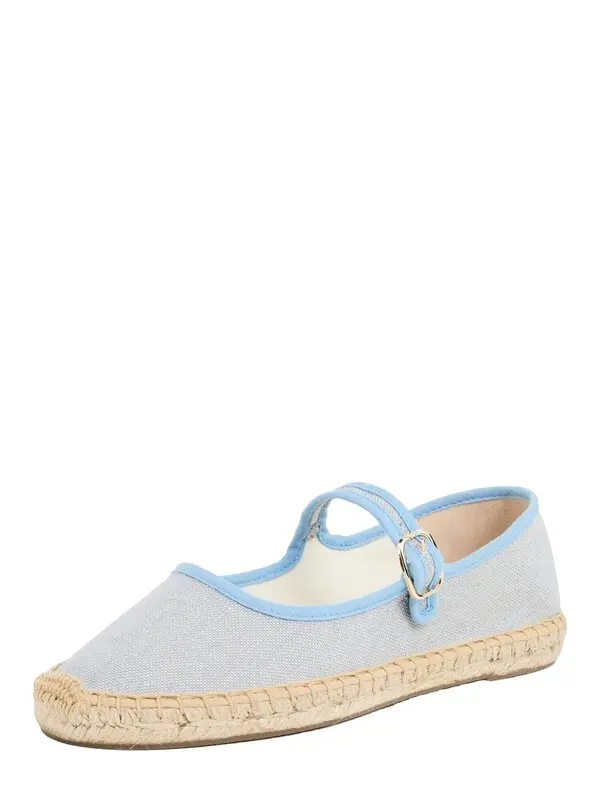Soludos Mary Jane Espadrille Flats - Dolphin Blue