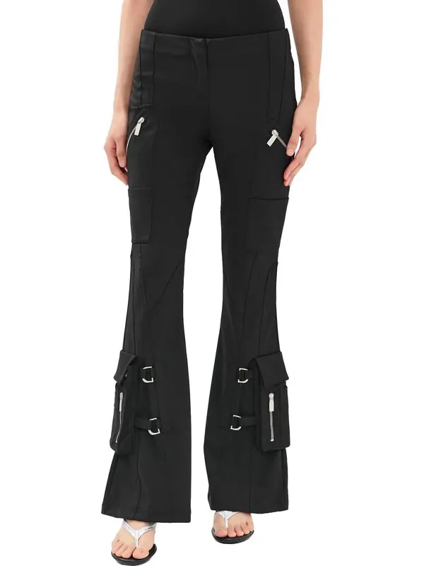 Off-White Wool Flare Pants - Black