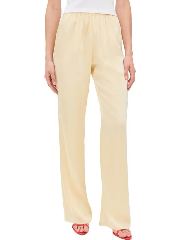 SEROYA Lillian Satin Pants - Butter