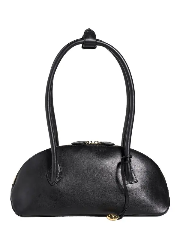 LIFFNER Calfskin Dome Bag With Gold-tone Hardware - Black Gold Charm