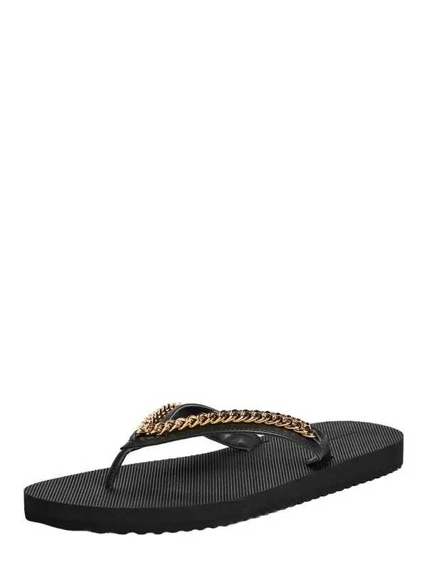 Stella McCartney Falabella Chain Flip Flops - Black
