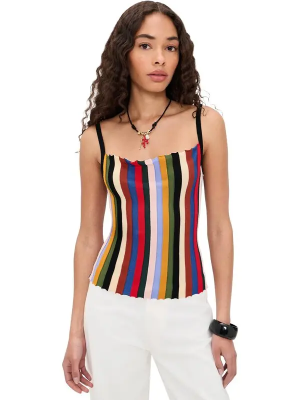 Staud Skye Tank In Striped Knit - Artist Stripe