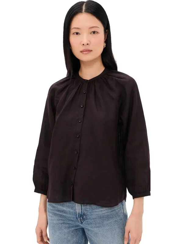 Citizens Of Humanity Paro Linen Blouse - Chocolate