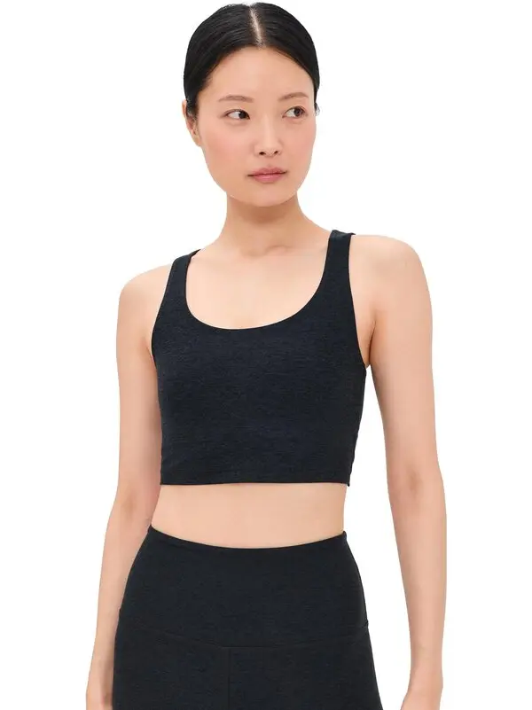 Beyond Yoga Spacedye Twister Cropped Tank - Darkest Night
