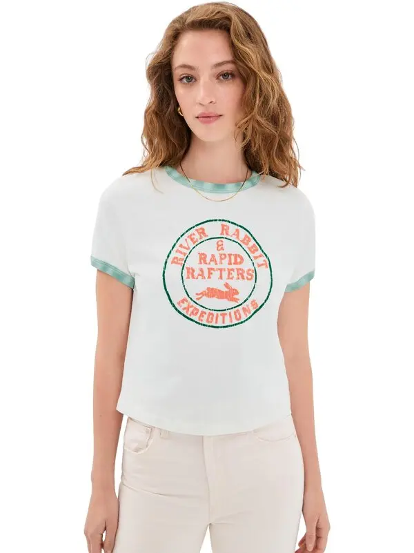 MOTHER The Itty Bitty Ringer Tee With Tie-dye Trim - River Rabbit
