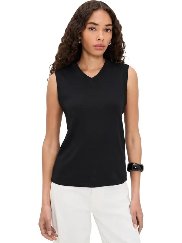 Vince High V Shell Tank - Black