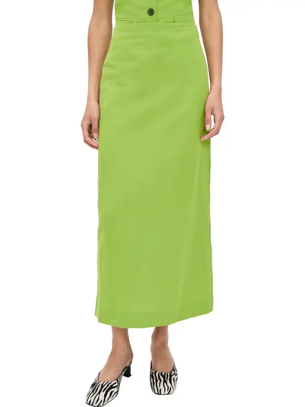 ALIGNE Mia Linen Blend Midi Skirt - Apple