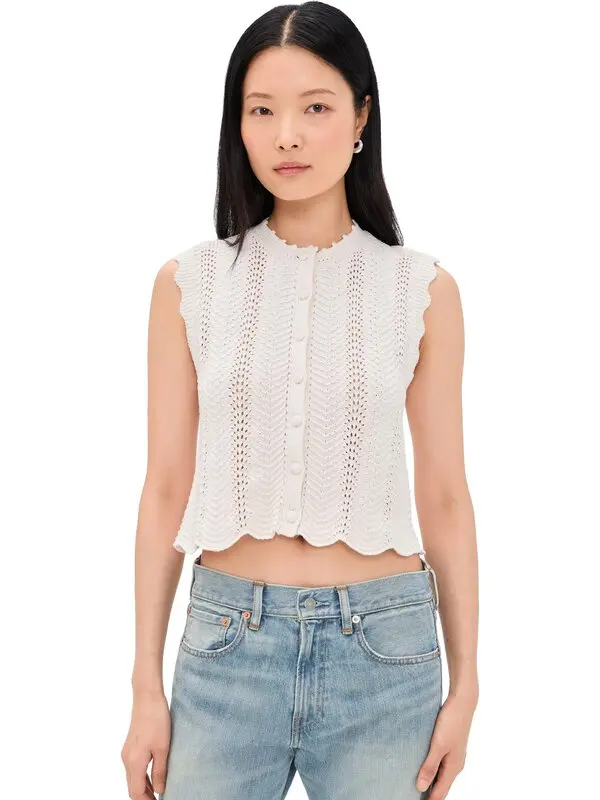 Madewell Kim Wavy Stitch Vest - Vintage Ivory