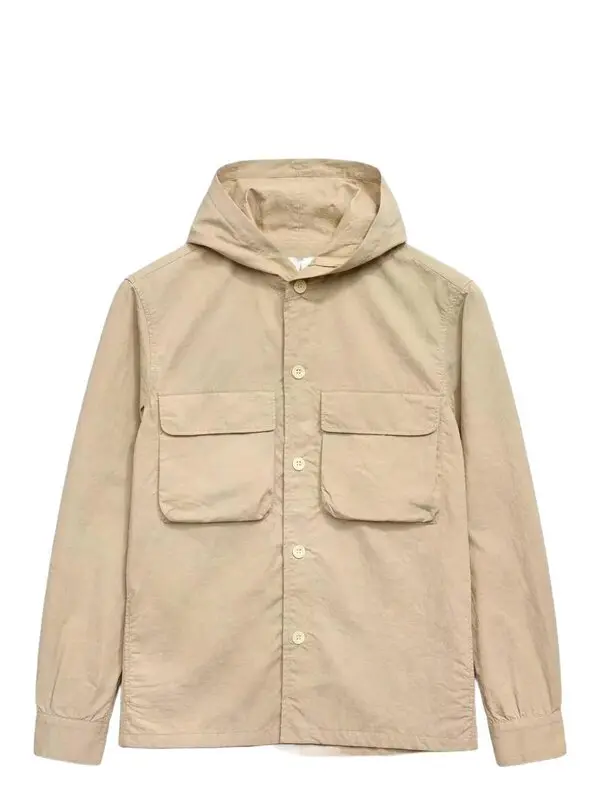 LES HÉRITIERS Hooded Crinkled Jacket - Neutrals