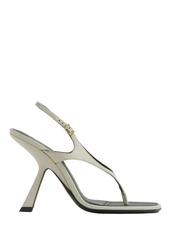 MUGLER Thong-strap Slingback Sandals - White