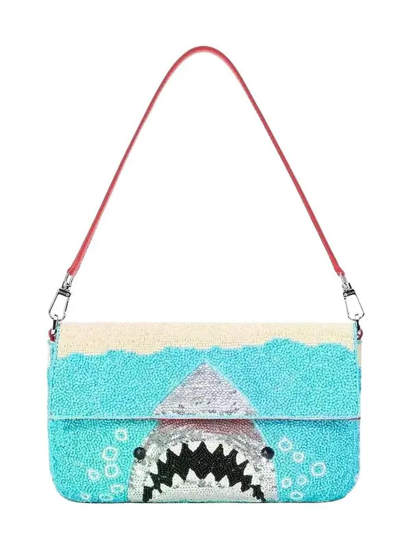 Staud Timmy Embellished Shoulder Bag - Blue