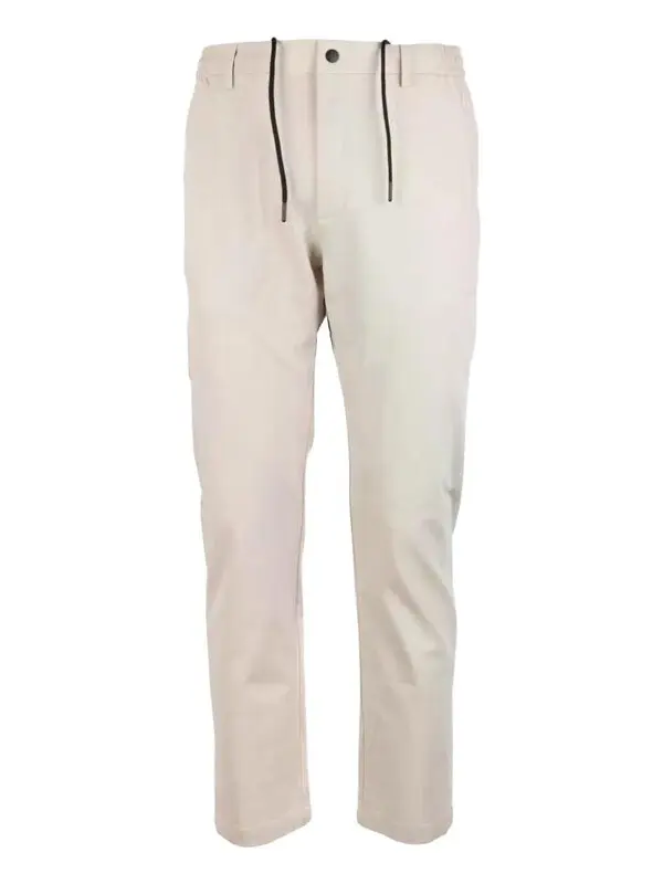 PEOPLE OF SHIBUYA Drawstring Waist Straight-leg Trousers - Neutrals