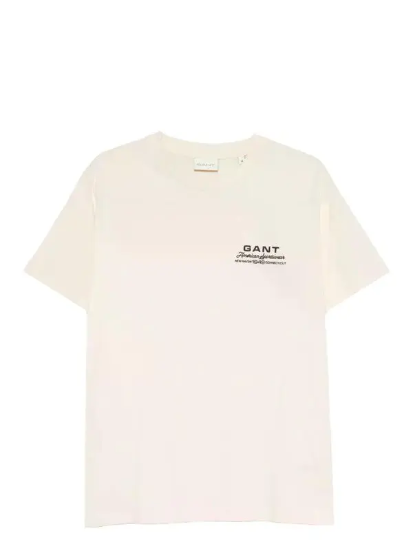Gant Logo-print Short-sleeve T-shirt - Neutrals