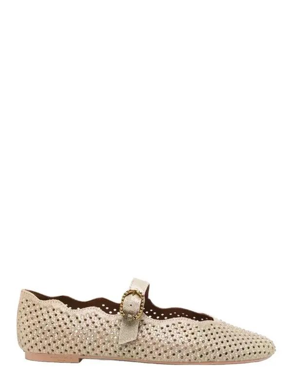 Kurt Geiger Mayfair Scalloped-edge Ballet Flats - Gold