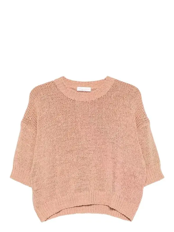 ROBERTO COLLINA Open-knit T-shirt - Neutrals