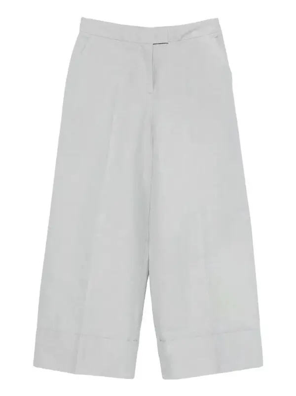 PT TORINO Cropped Trousers With Pressed Creases - Grey