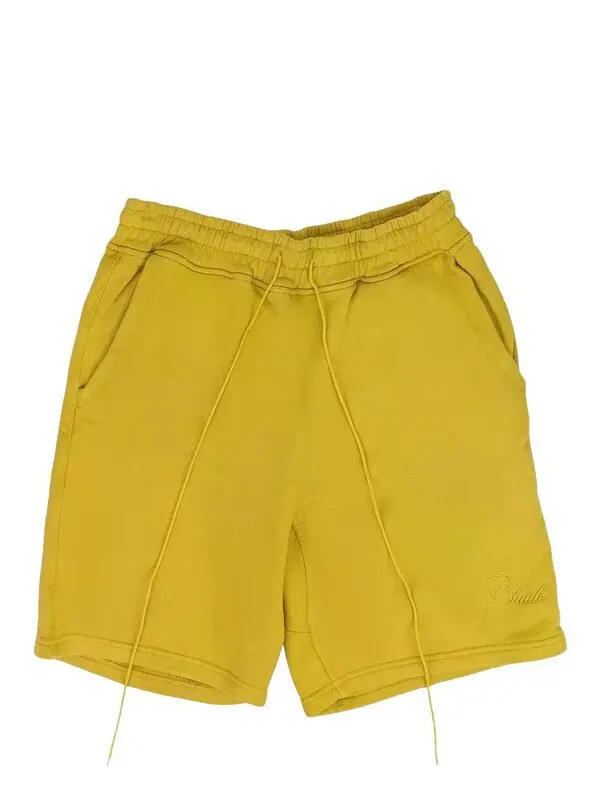 Rhude Logo Embroidered Drawstring Shorts - Yellow