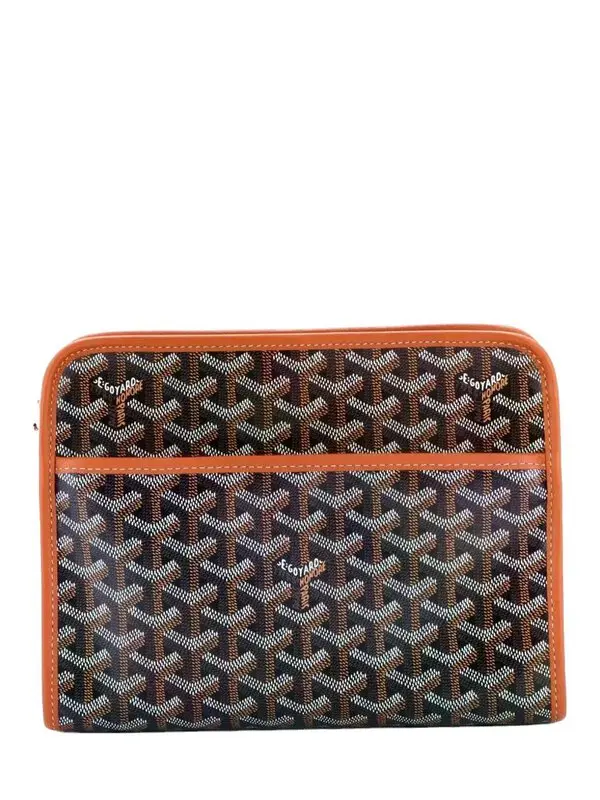 Goyard Jouvence Toiletry Pouch Mm Coated Canvas Clutch Bag - Brown