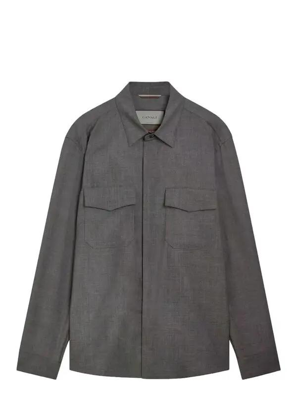 Canali Flap-pocket Overshirt - Grey