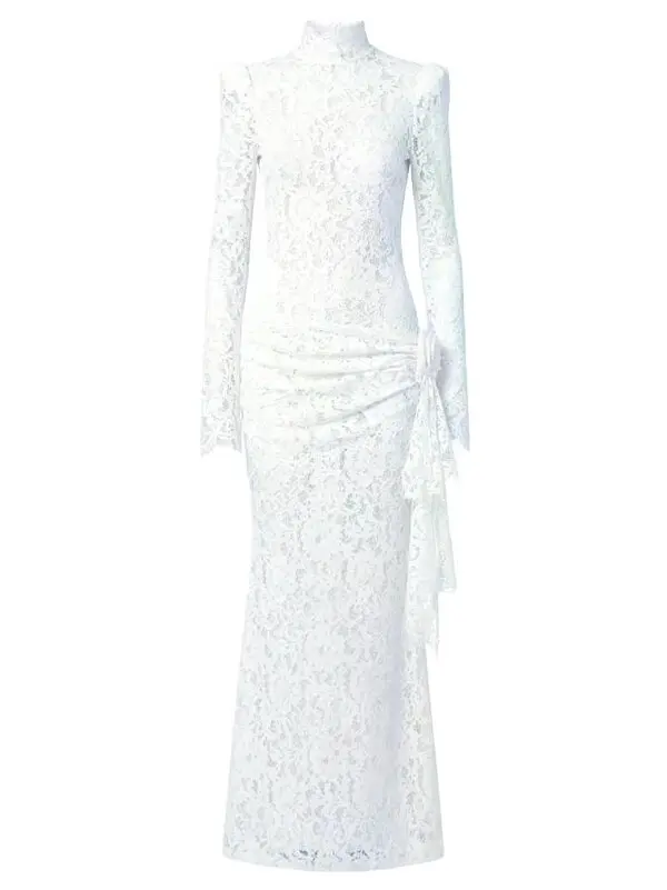 DE LA VALI Bodita Floral Lace Maxi Dress - White