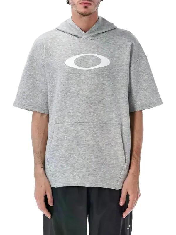 Oakley Logo-print Short-sleeve Hoodie - Grey