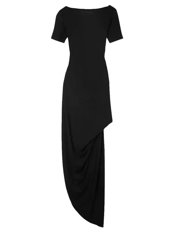 Jacquemus Asymmetric Draped Dress - Black