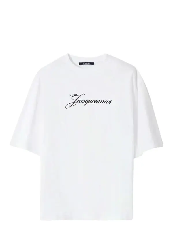 Jacquemus Logo Embroidered T-shirt - White