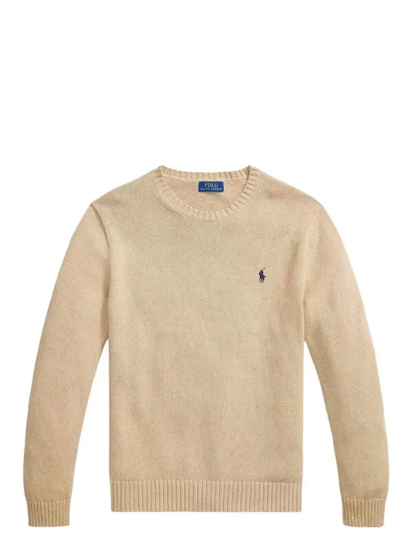Polo Ralph Lauren Embroidered Crew Neck Sweater - Neutrals