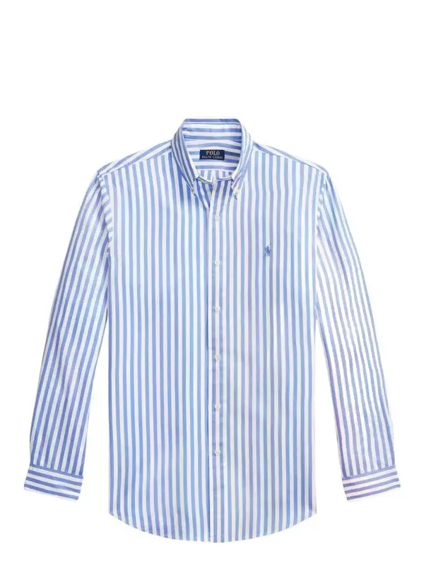 Polo Ralph Lauren Vertical-stripe Logo-embroidered Shirt - Blue