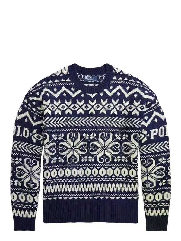 Polo Ralph Lauren Fair Isle Logo Intarsia Sweater - Blue